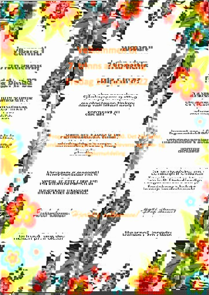 Velkommen til 7. trinns avslutning